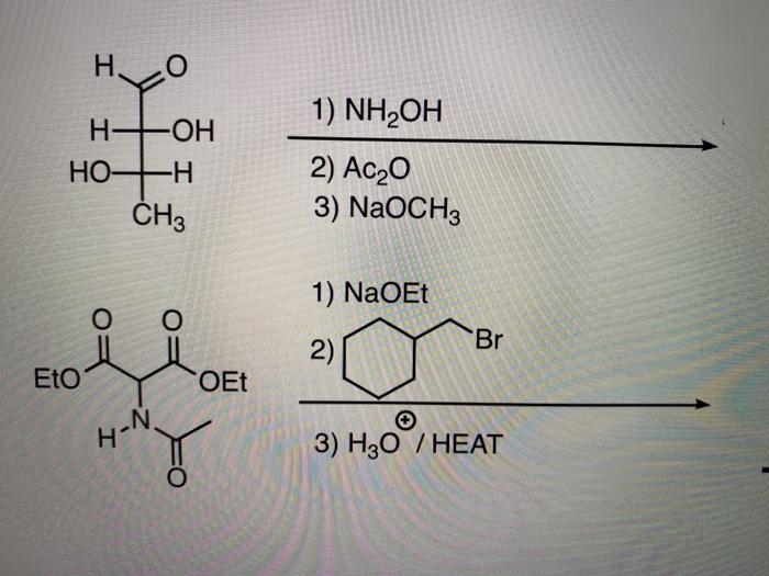 Solved H. O НЕОН НО-н CH3 1) NH4OH 2) Ac20 3) NaOCH3 1) | Chegg.com