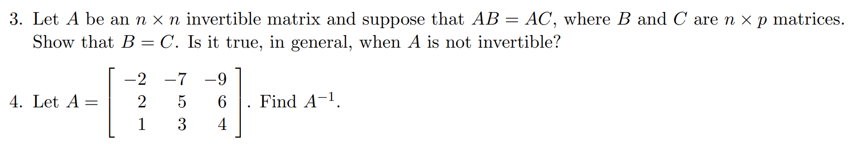 Solved Let A ﻿be an n×n ﻿invertible matrix and suppose that | Chegg.com