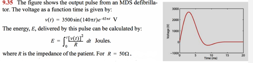 Solved Determine the energy, E, ﻿from t=0 ﻿to t=15 | Chegg.com