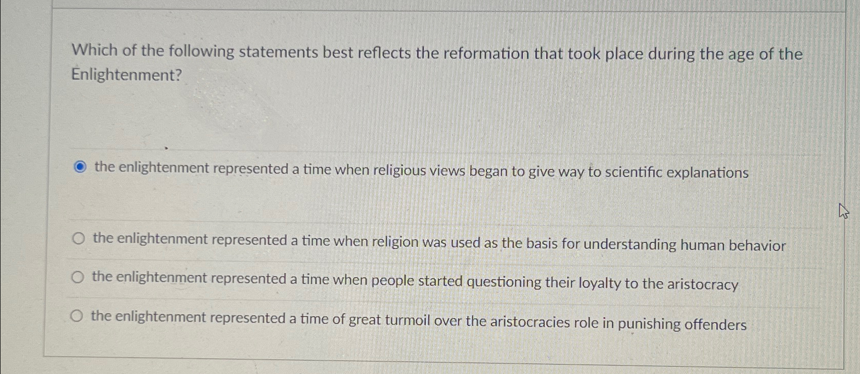Solved Which of the following statements best reflects the | Chegg.com