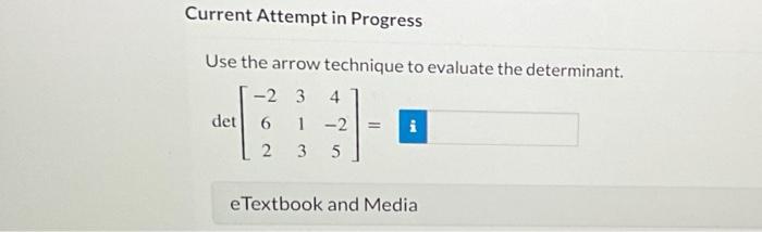 Solved Use the arrow technique to evaluate the determinant. | Chegg.com