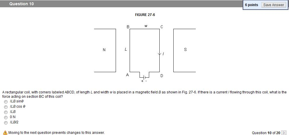 Solved A rectangular coil, with corners labeled ABCD, of | Chegg.com