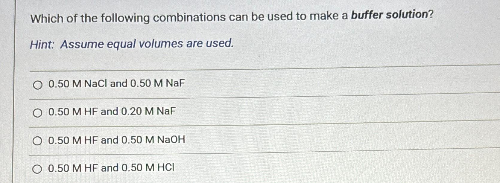 Solved Which of the following combinations can be used to | Chegg.com