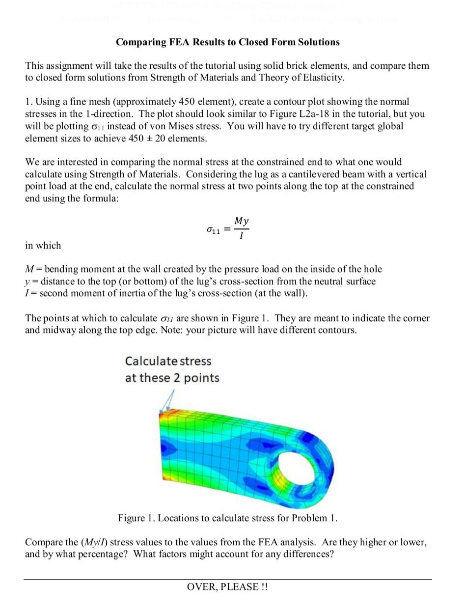 Comparing FEA Results to Closed Form Solutions This | Chegg.com