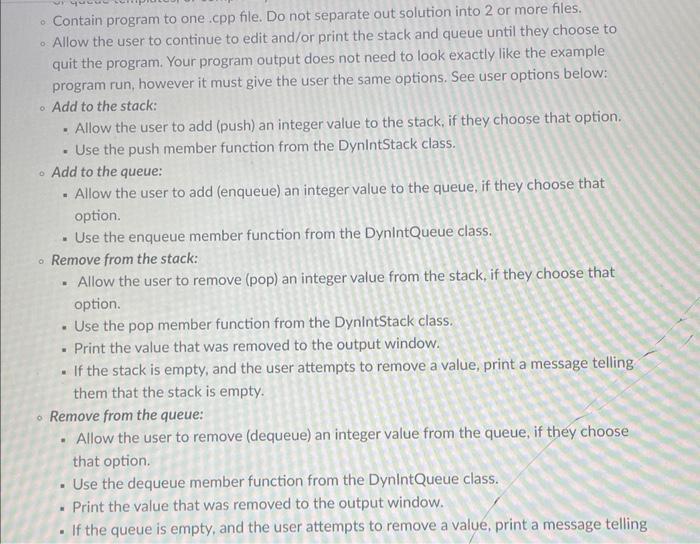 Solved Skills used in this assignment: - Stacks - Queves - | Chegg.com