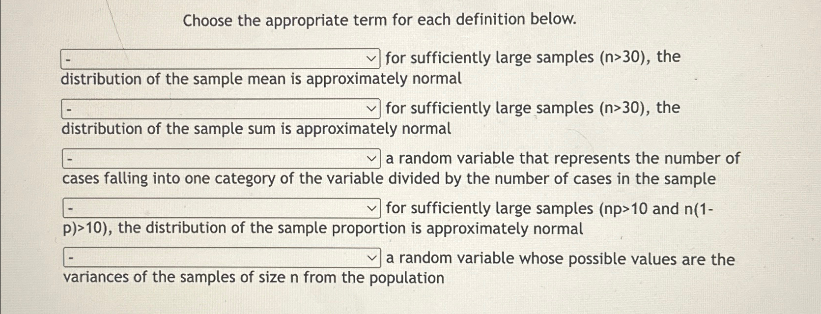 Solved Choose the appropriate term for each definition | Chegg.com