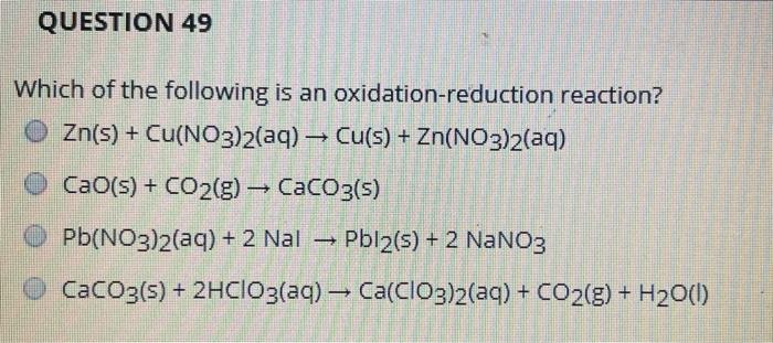 Solved Question 49 Which Of The Following Is An