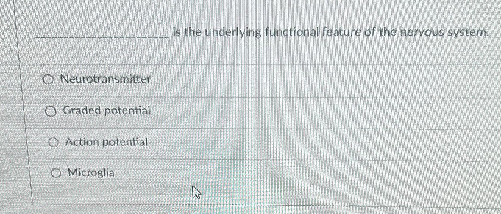 Solved is the underlying functional feature of the nervous | Chegg.com