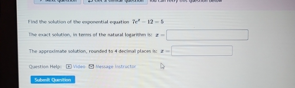 Solved Find the solution of the exponential equation | Chegg.com