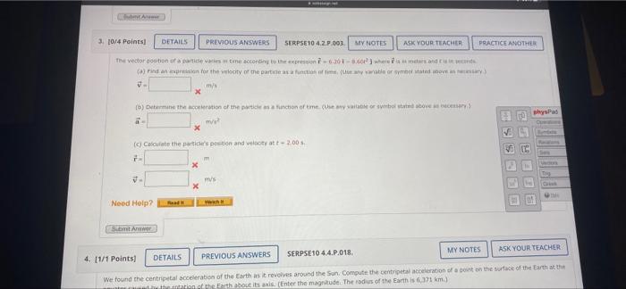 Solved Submit Answer 3. [0/4 Points] DETAILS TH = 7 The | Chegg.com