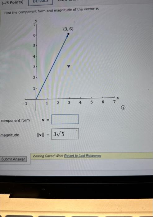 Solved Find the component form and magnitude of the vector | Chegg.com