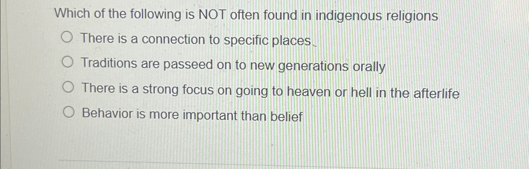 Solved Which of the following is NOT often found in | Chegg.com