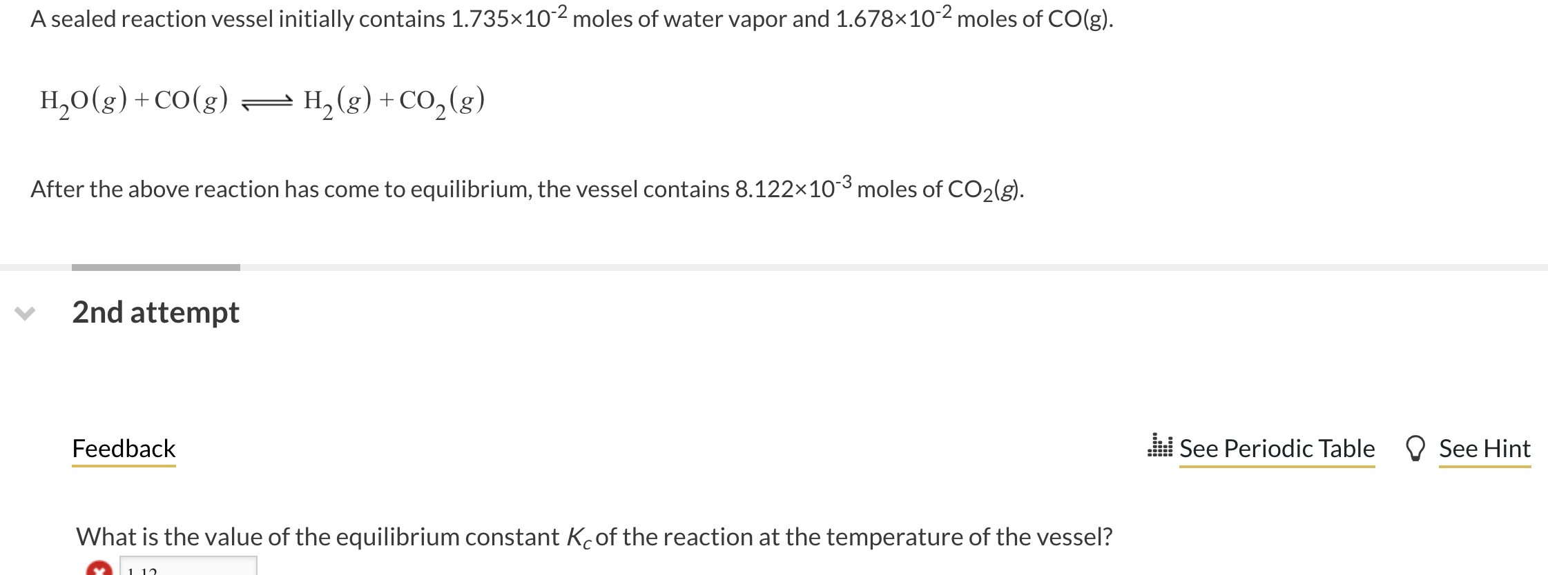 Solved A sealed reaction vessel initially contains | Chegg.com