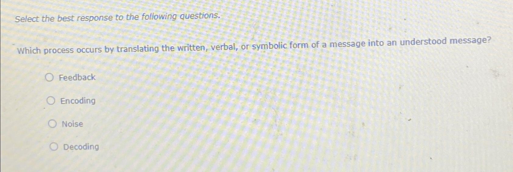 Solved Select the best response to the following | Chegg.com