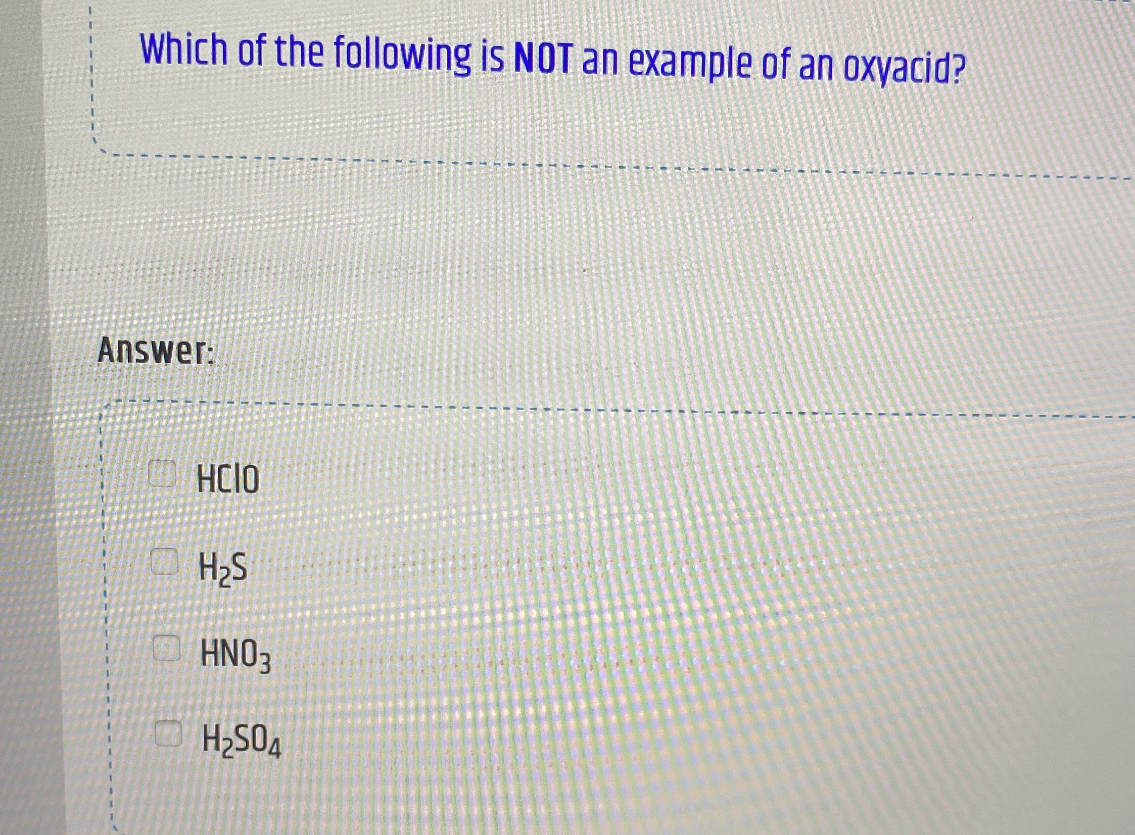 Solved Which of the following is NOT an example of an | Chegg.com