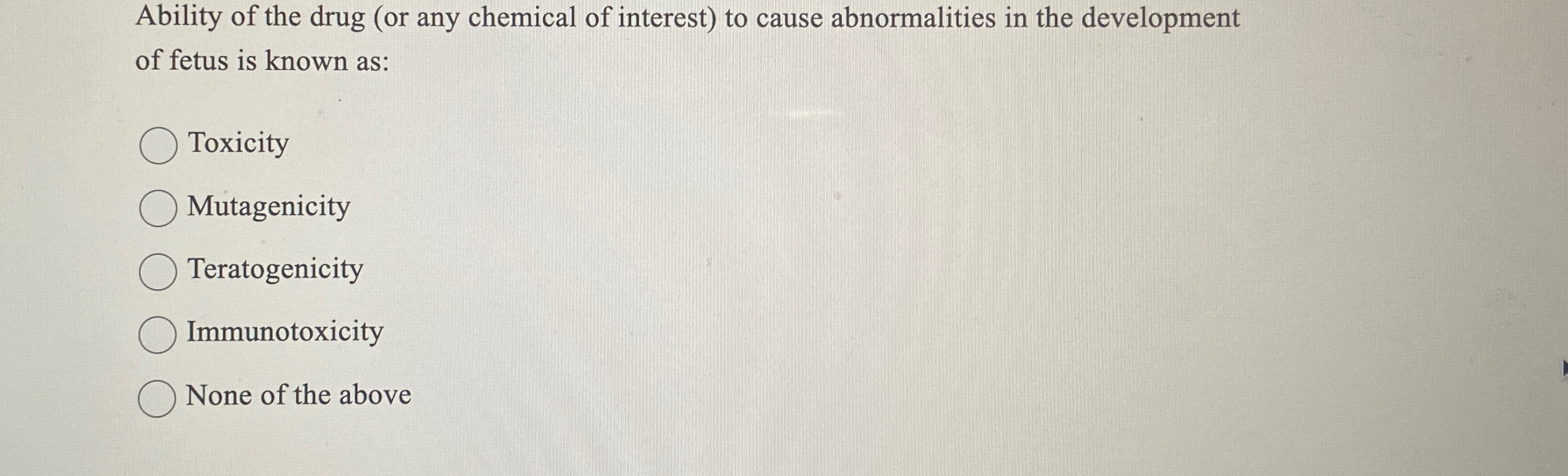 Solved Ability of the drug (or any chemical of interest) ﻿to | Chegg.com