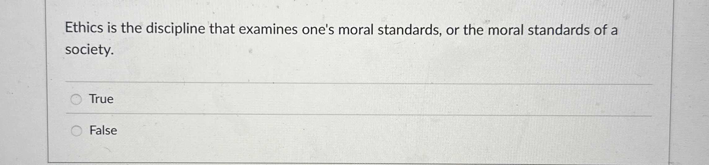 Solved Ethics is the discipline that examines one's moral | Chegg.com
