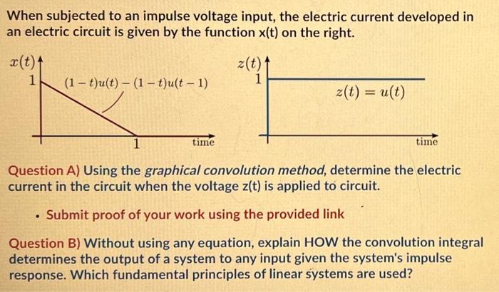 Solved When subjected to an impulse voltage input, the | Chegg.com