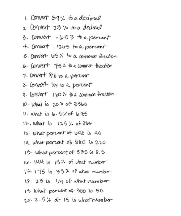 Solved 1 Convert 39 To A Decimal 2 Convert 25 To A Chegg