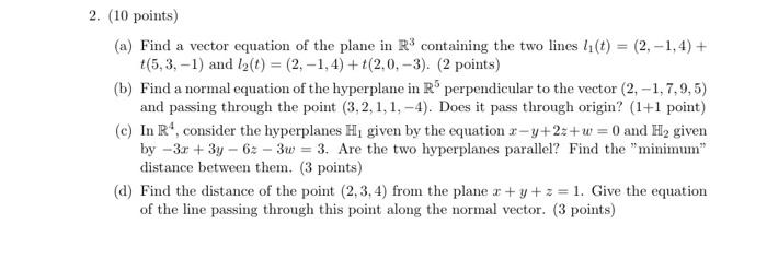 Solved (a) Find a vector equation of the plane in R3 | Chegg.com