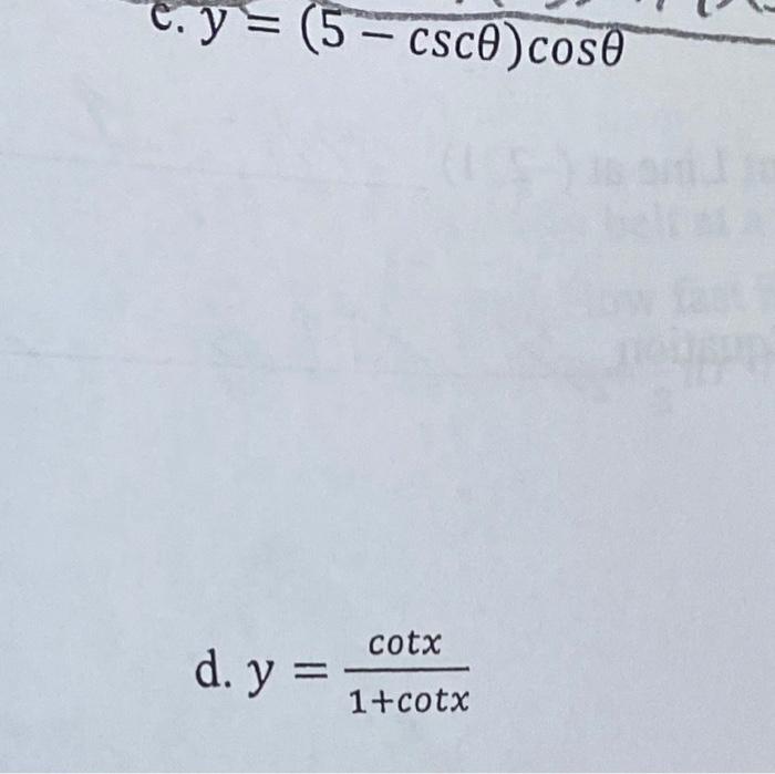 Solved Find the first derivative of the following function | Chegg.com
