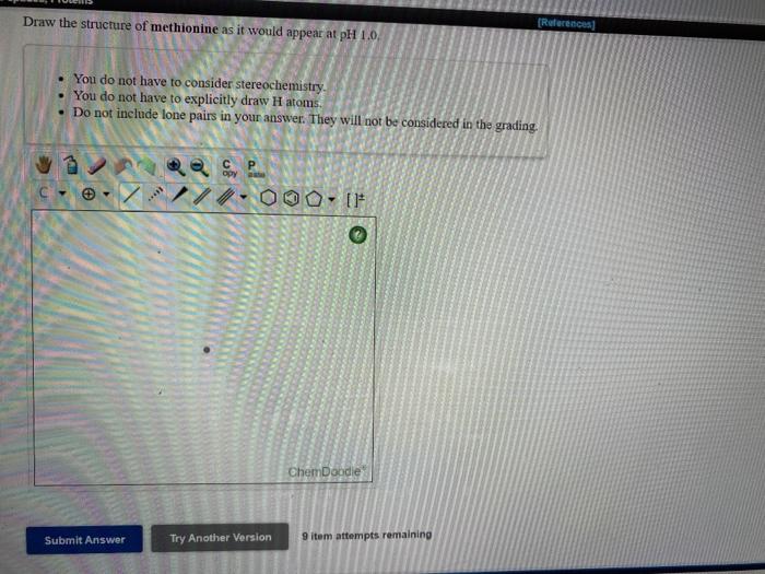 Solved Draw the structure of methionine as it would appear | Chegg.com