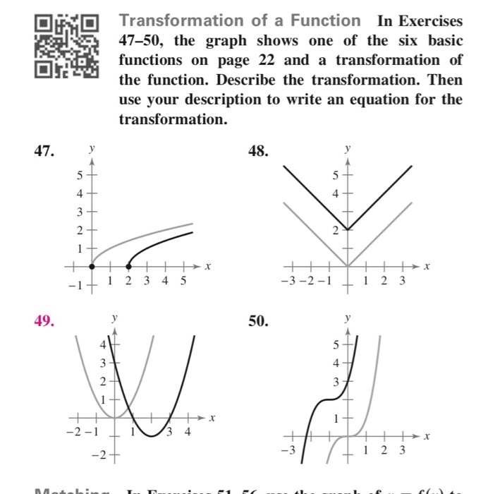 Solved Transformation of a Function In Exercises 47–50, the | Chegg.com
