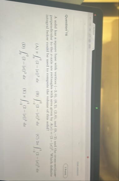 Solved Question ?i16 ??????A solid has a square base with | Chegg.com