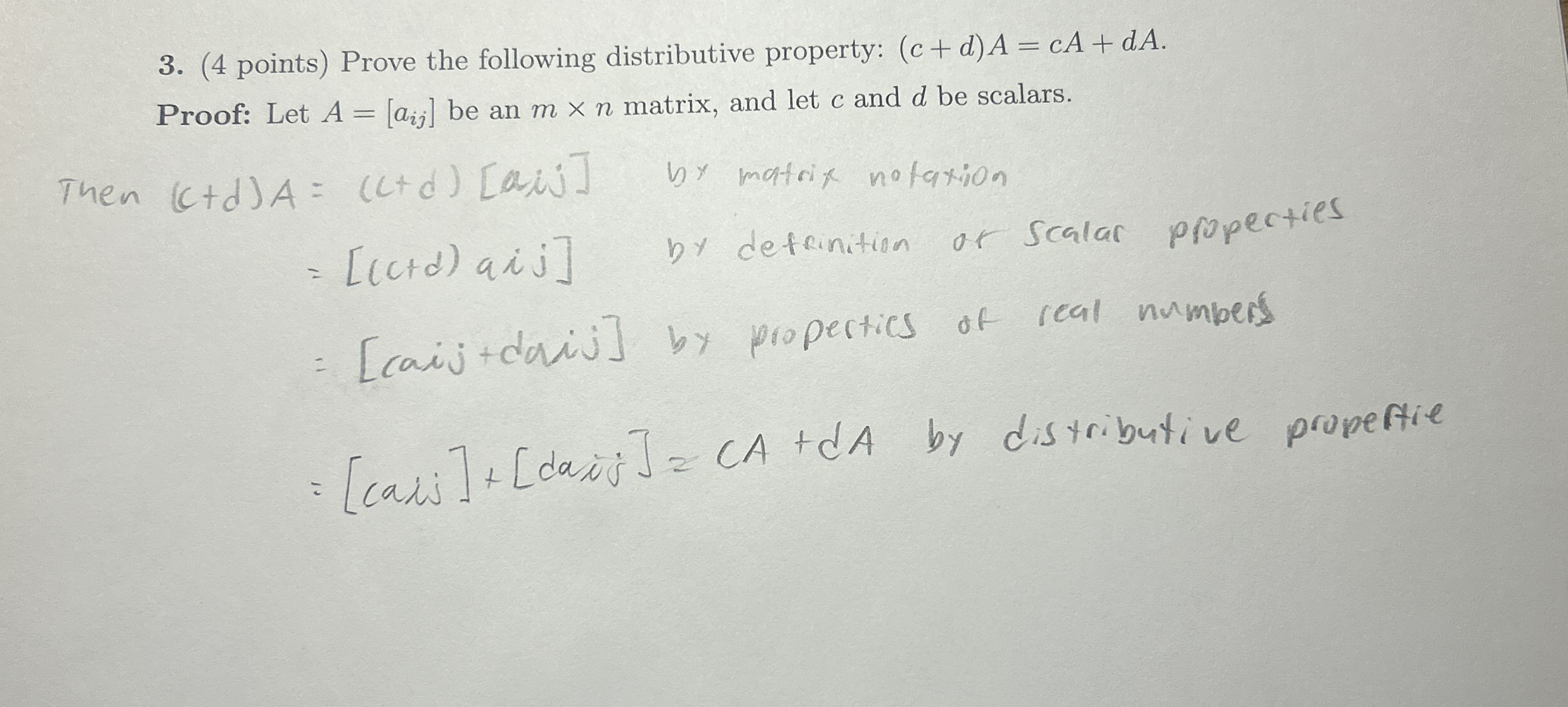 Solved (4 ﻿points) ﻿Prove the following distributive | Chegg.com