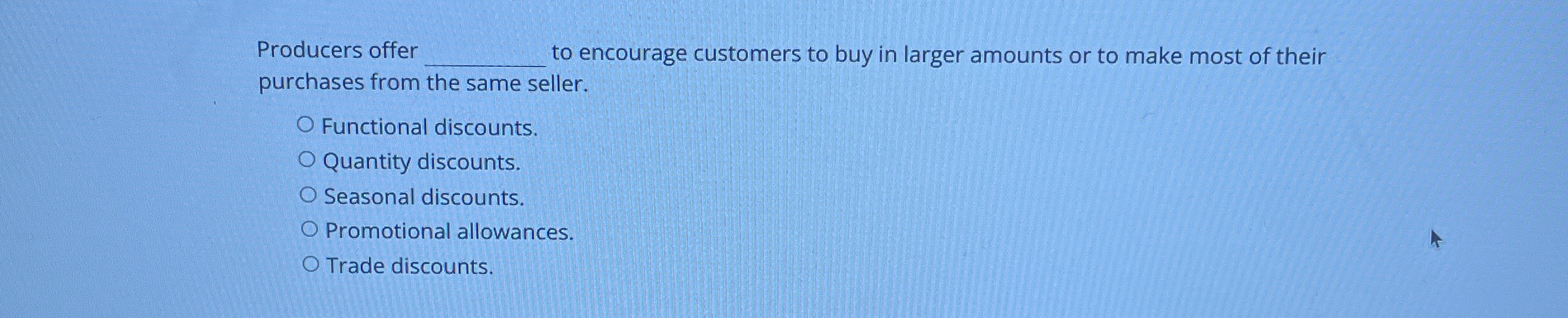 Solved Producers offer q, ﻿to encourage customers to buy in | Chegg.com