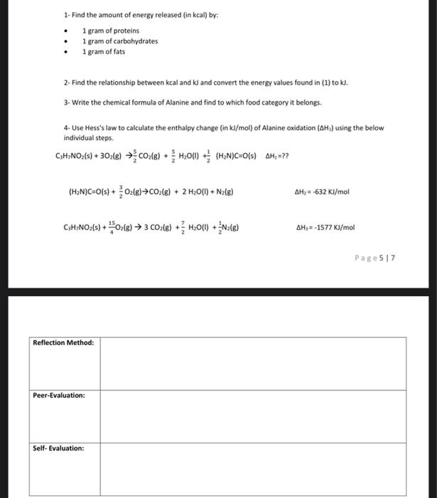 Solved 1- Find the amount of energy released (in kcal) by: 1 | Chegg.com