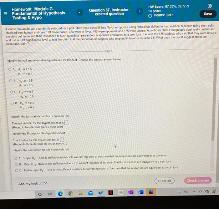 Solved Homework Module 7 Fundamental Of Hypothesis