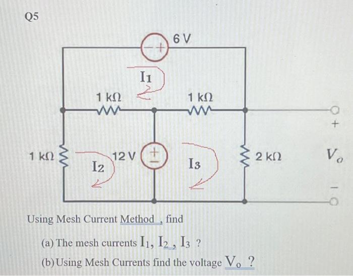 Solved Using Mesh Current Method, find (a) The mesh currents | Chegg.com