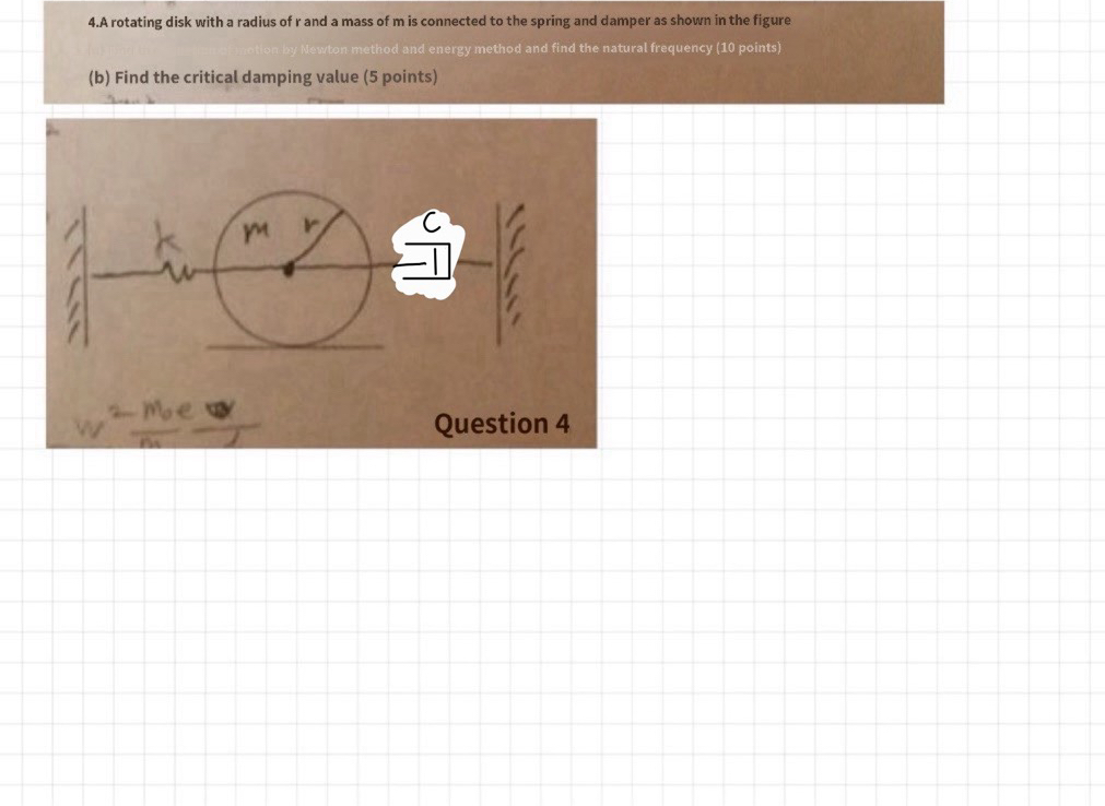 Solved 4.A rotating disk with a radius of r ﻿and a mass of m | Chegg.com