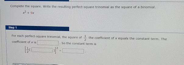 Solved Complete the square. Write the resulting | Chegg.com
