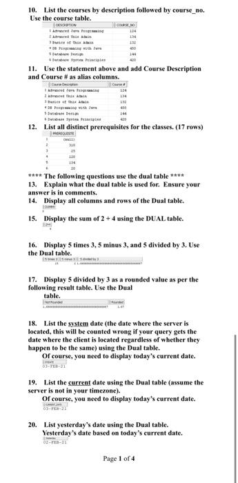 Solved Lab 2 Sql Each Problem Is Worth One Point The 