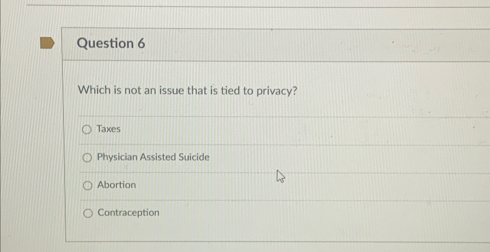 Solved Question 6Which is not an issue that is tied to | Chegg.com