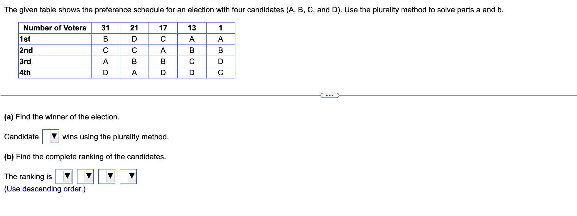 Solved pairwise comparison method using the chart. The given | Chegg.com