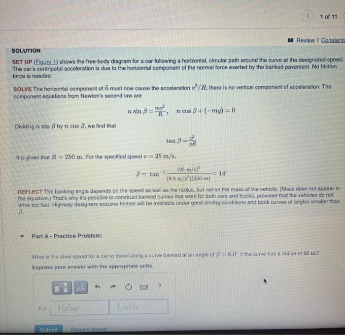 Solved We will look at an example of a banked curve. In this | Chegg.com