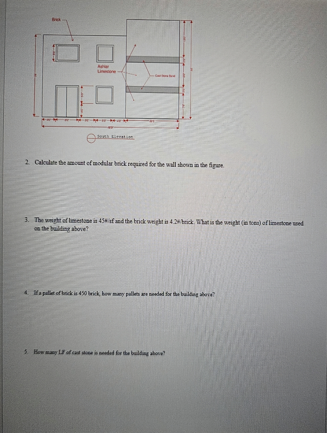 Solved Calculate the amount of modular brick required for | Chegg.com