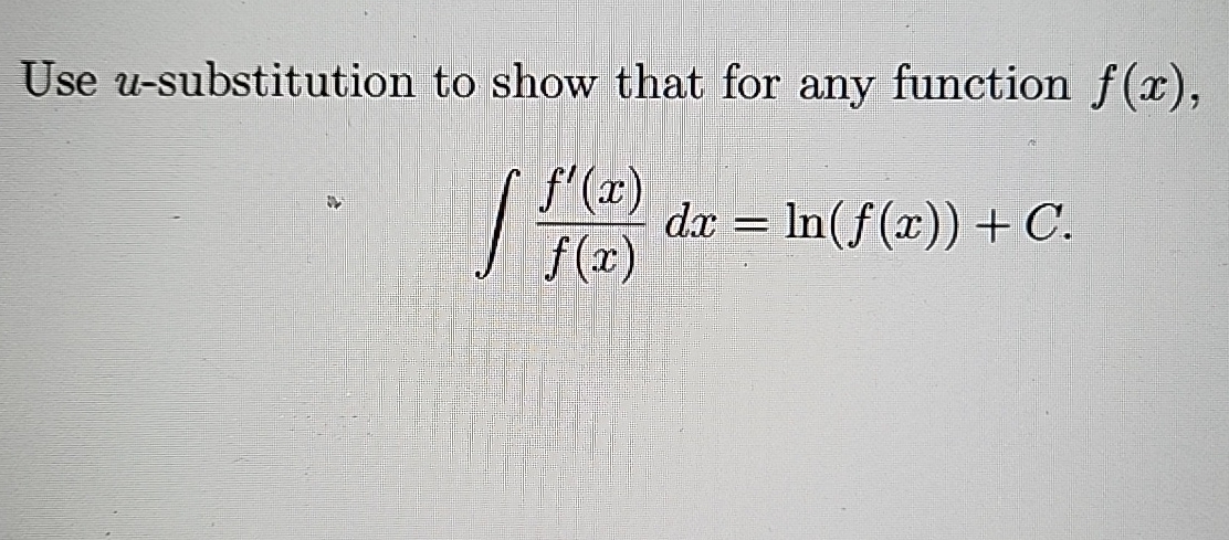 Solved Use u-substitution to show that for any function | Chegg.com