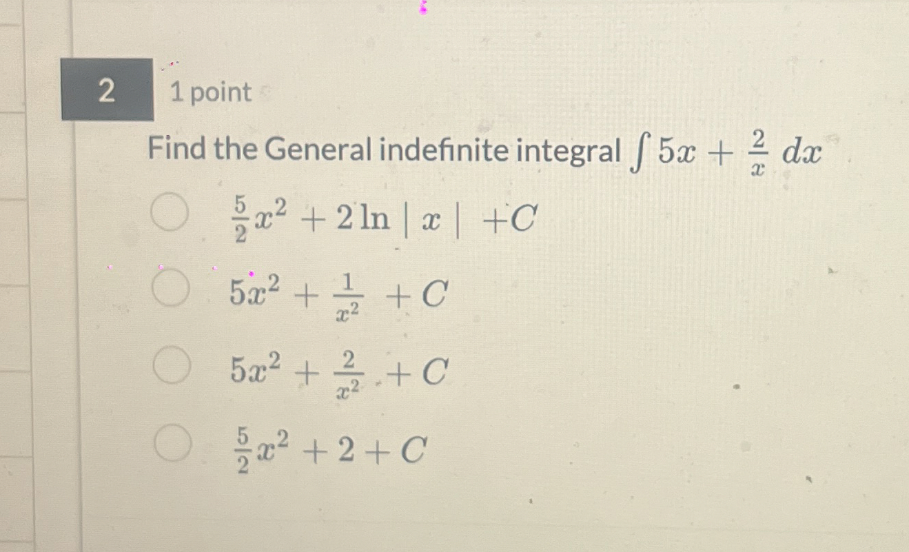 Solved 21 ﻿pointFind the General indefinite integral | Chegg.com