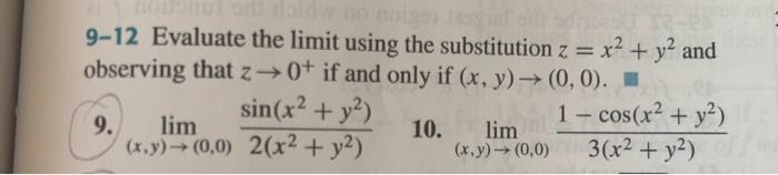 Solved 9-12 Evaluate the limit using the substitution | Chegg.com