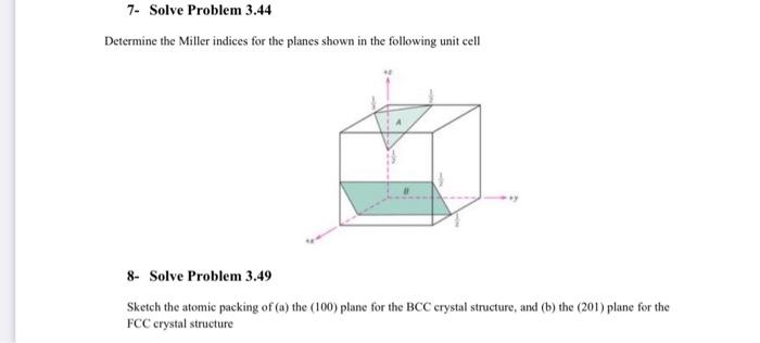 Solved Determine the Miller indices for the planes shown in | Chegg.com