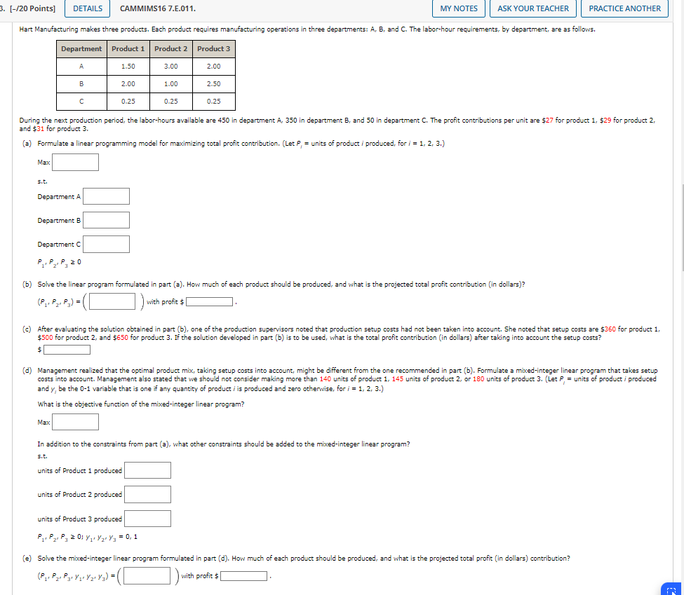 Solved question 3 ﻿hw7 ﻿ ﻿and $31 ﻿for product 3 .(a) | Chegg.com