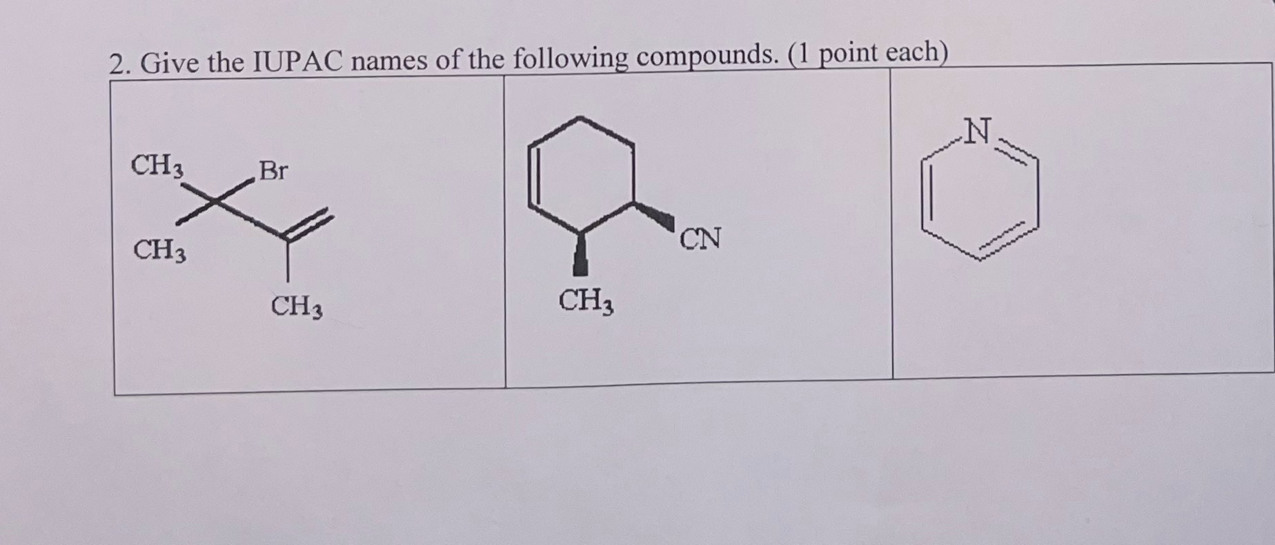 Solved Give the IUPAC names of the following compounds. (1 | Chegg.com