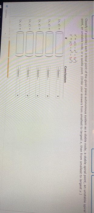 Solved Classify (if possible) each critical point of the | Chegg.com
