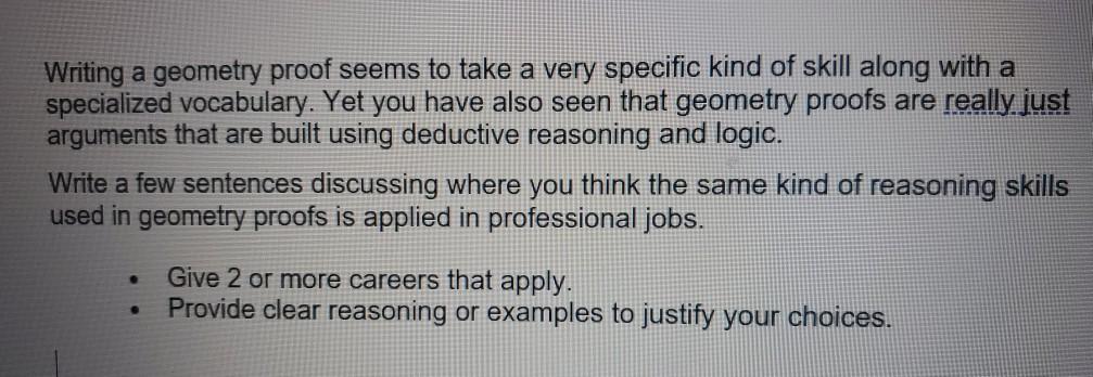 Writing a geometry proof seems to take a very | Chegg.com