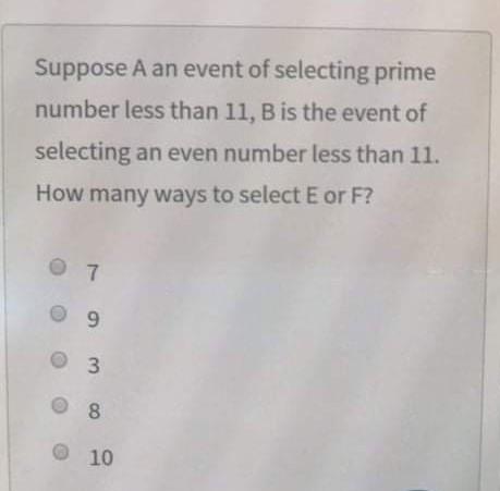Solved Suppose A an event of selecting prime number less | Chegg.com