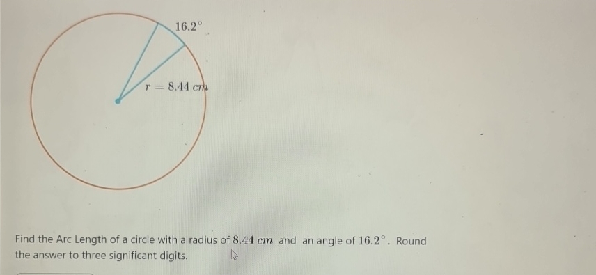 Solved Find the Arc Length of a circle with a radius of | Chegg.com